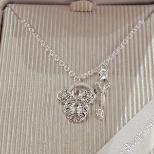 Disney | Jewelry | Disney Swarovski Crystal Mickey Key Lock Necklace ...